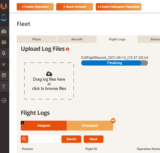 Flight & Battery Logging – Drone Cloud Support
