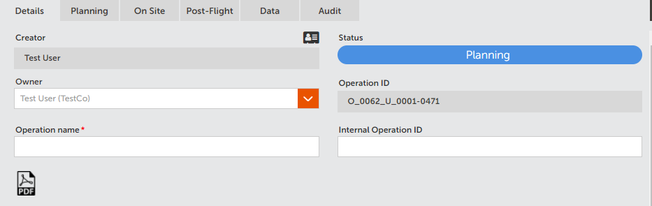 Operation Status – Drone Cloud Support